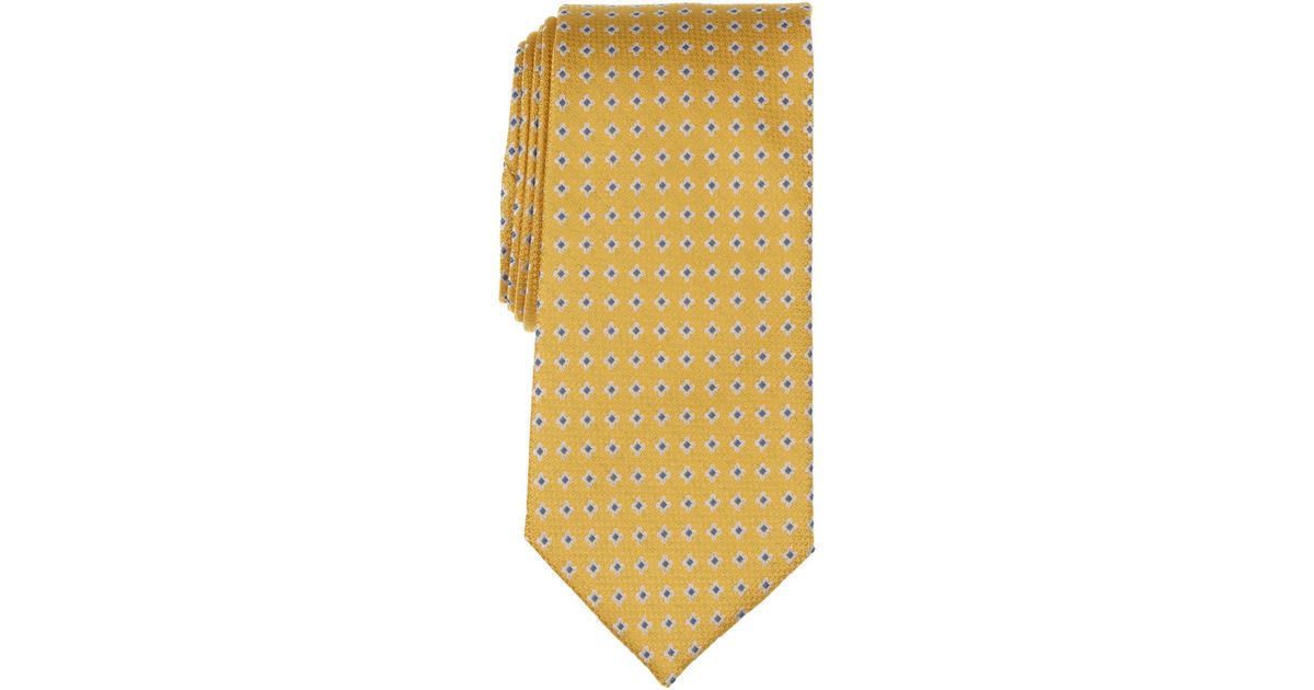 Club Room Ascot Neat Pattern Tie in Yellow for Men | Lyst