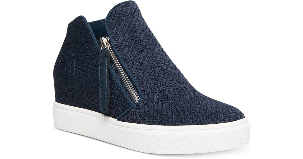 Steve Madden Caliber Wedge Sneaker In Blue Lyst