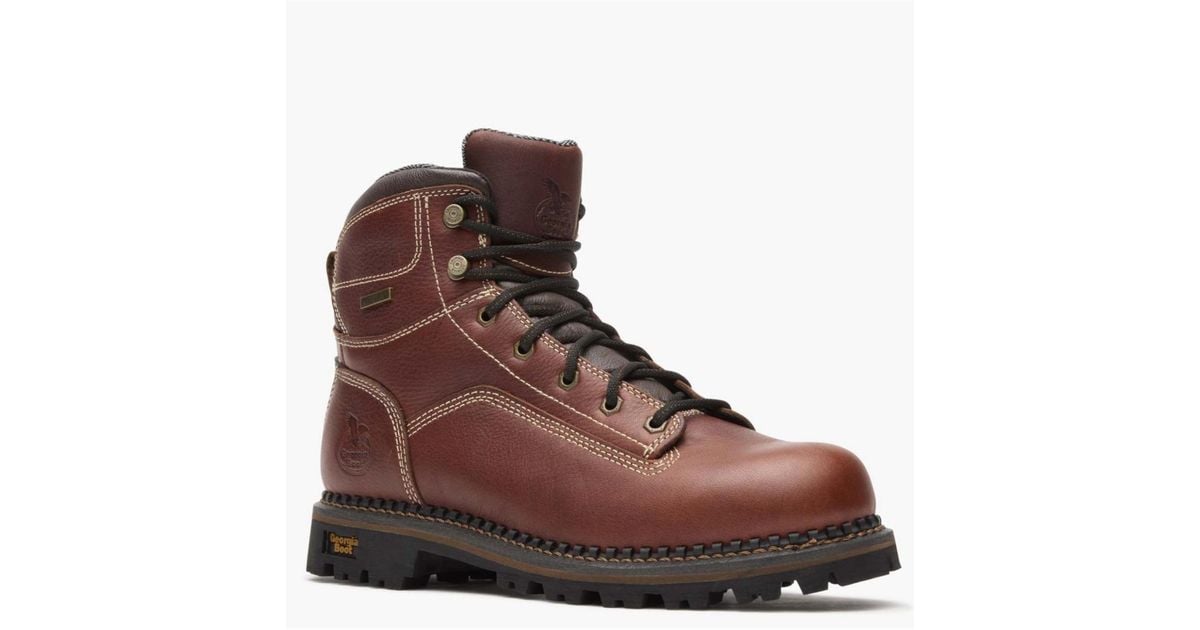 Georgia Boot Amp Lt Logger Low Heel Waterproof Work Boot in Brown for ...