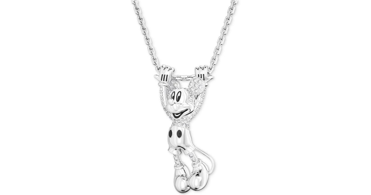 Swarovski Disney Mickey Mouse -tone Crystal Layered Pendant Necklace in ...