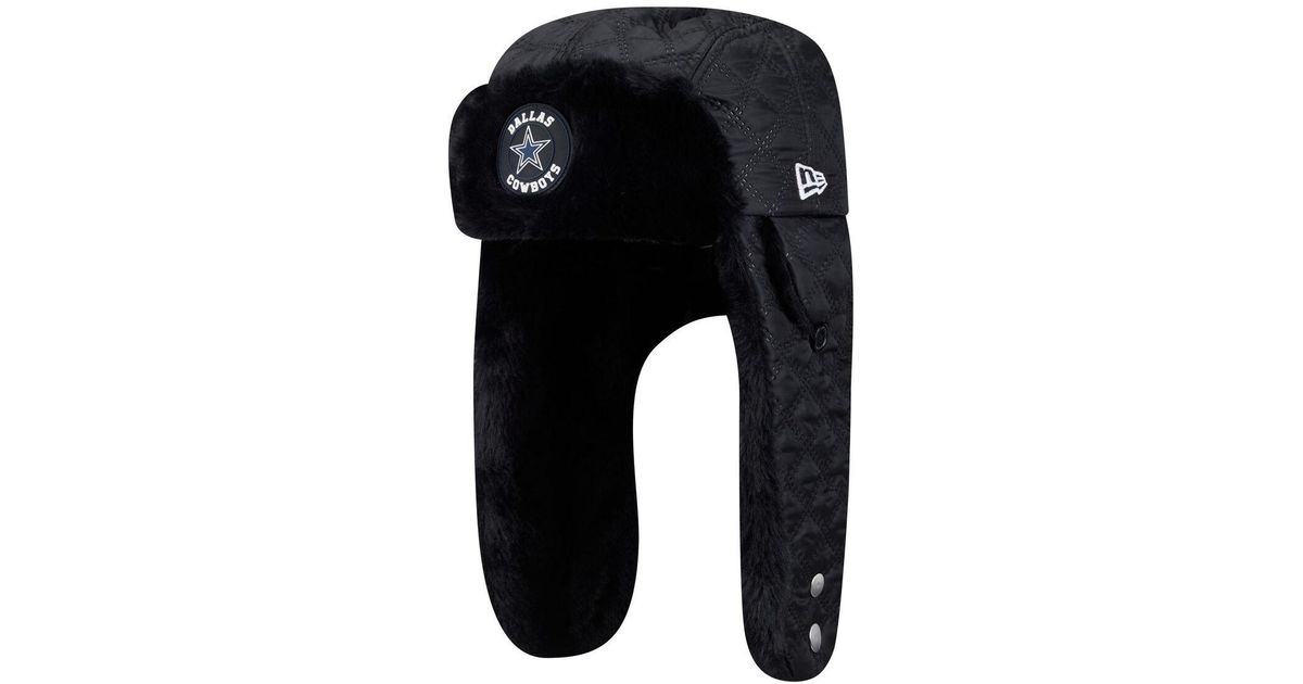 KTZ Dallas Cowboys Quilted Trapper Hat in Black for Men | Lyst