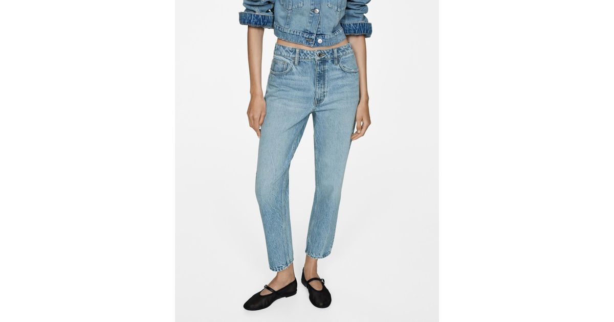 Mango Mom High Rise Jeans in Blue | Lyst
