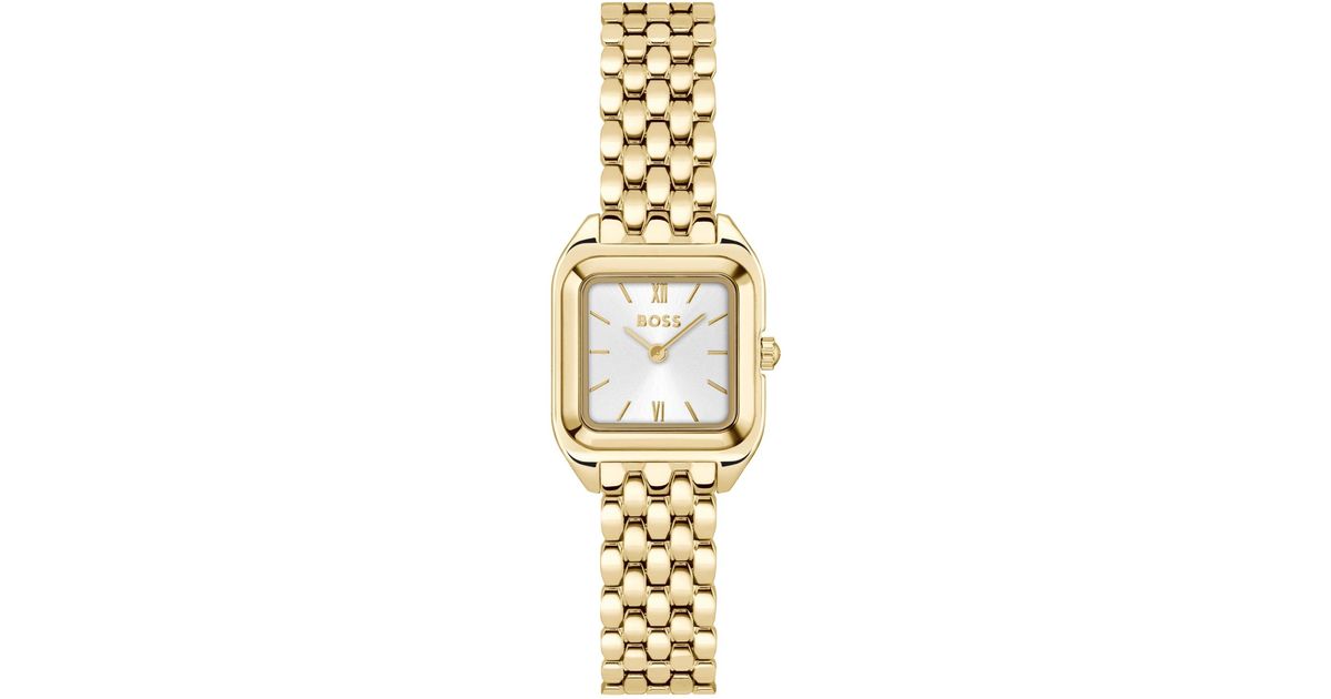 BOSS Mae Petite Quartz Basic Mini Ionic Plated Thin Gold Steel Watch in ...