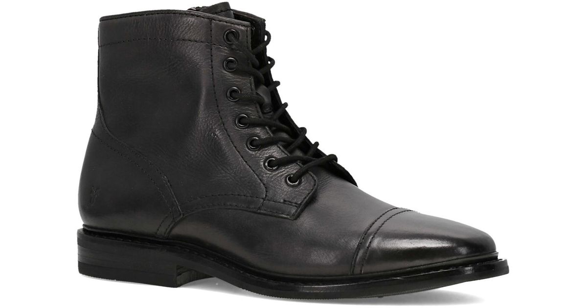 Frye Paul Mid Lace-up Ankle Boots in Black for Men | Lyst