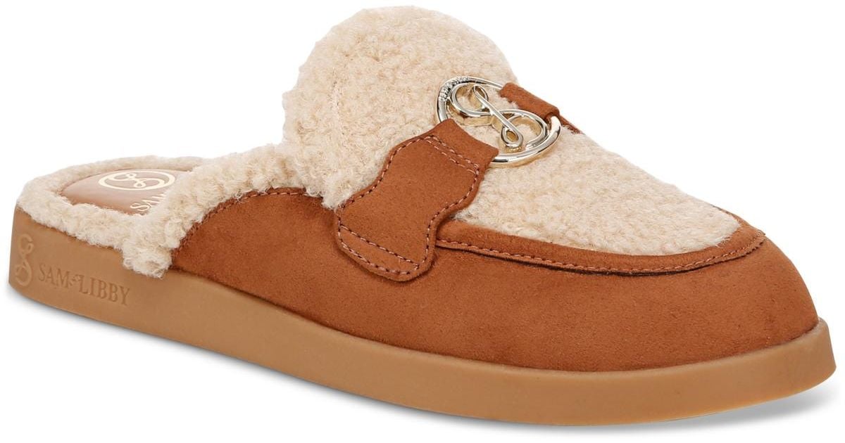 Sam & Libby Shelby Cozy Slip On Mules in Brown | Lyst