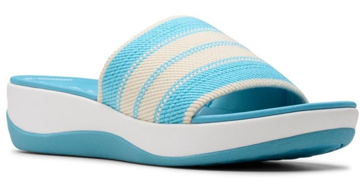 Clarks Cloudsteppers Arla Hollis Slip-on Flat Sandals in Blue | Lyst