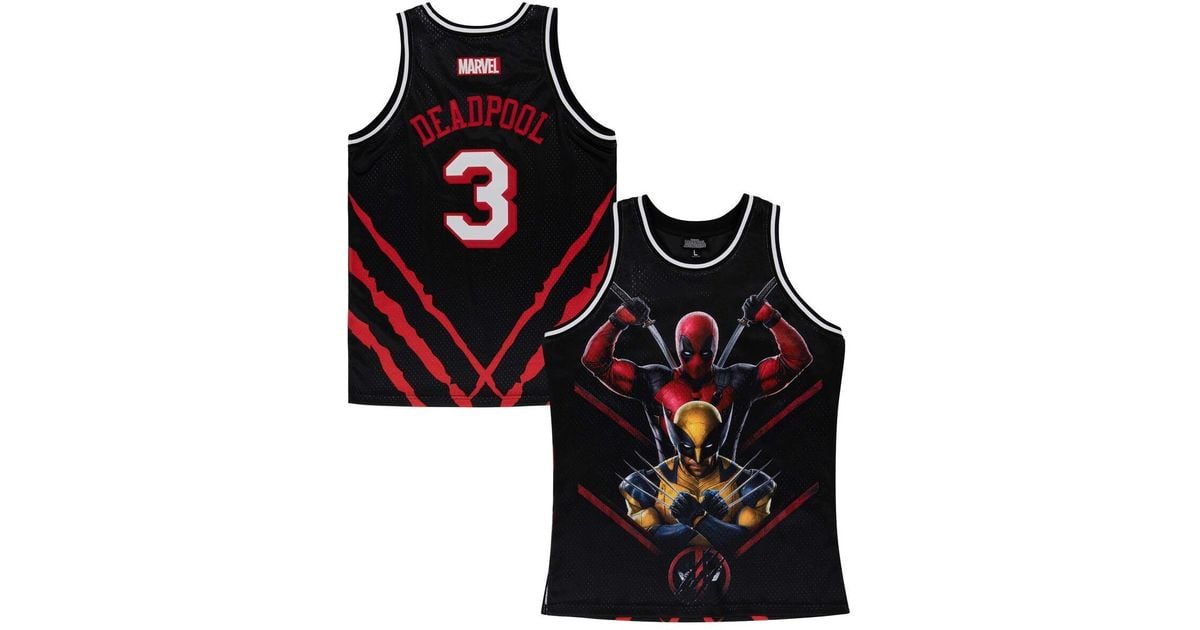 Lids Deadpool Wolverine Big Print Basketball Jersey in Black for Men | Lyst