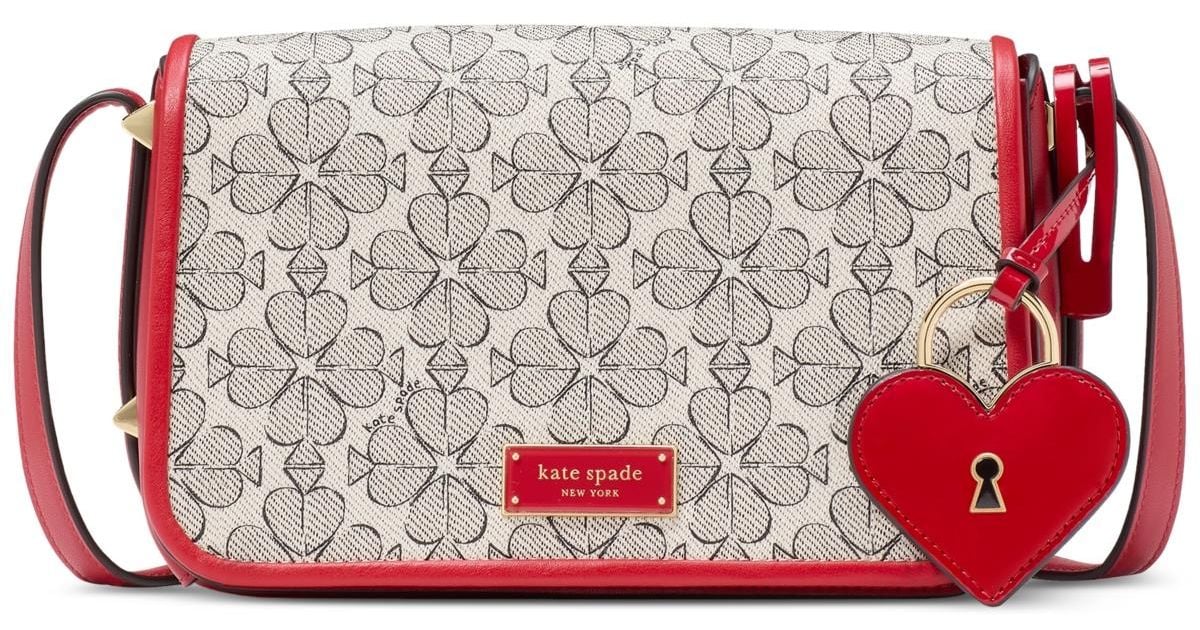 Kate Spade Liv Valentine's Day Spade Flower Canvas Crossbody Bag in Red ...