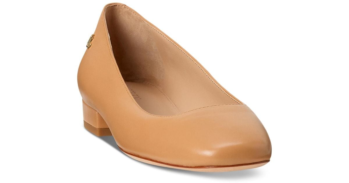 Ralph Lauren Emellie Ballet Flats in Natural | Lyst
