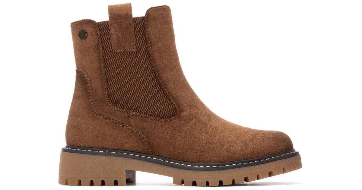 Xti Suede Chelsea Booties Refresh Collection By in Brown | Lyst