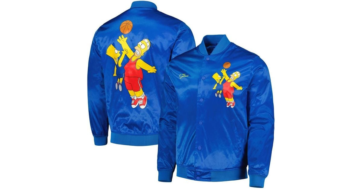 FREEZE MAX The Simpsons Basketball Satin Full-snap Jacket in Blue for ...