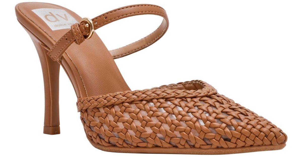 Dolce Vita Geanie Woven Two-piece Pointed Toe Heeled Pumps in Brown | Lyst