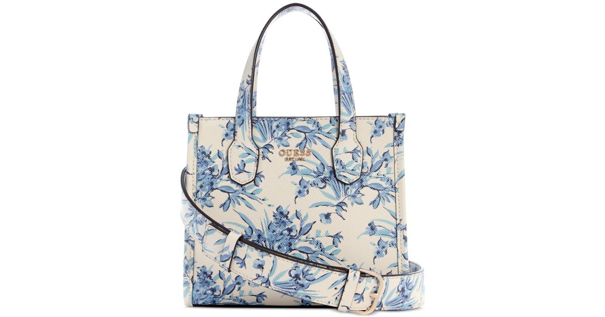 Guess Silvana Two-compartment Mini Tote in Blue | Lyst