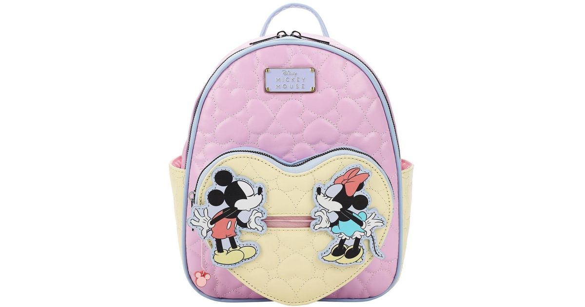 Disney Mickey Mouse And Minnie Mouse 10.5" Mini Backpack With Movable ...