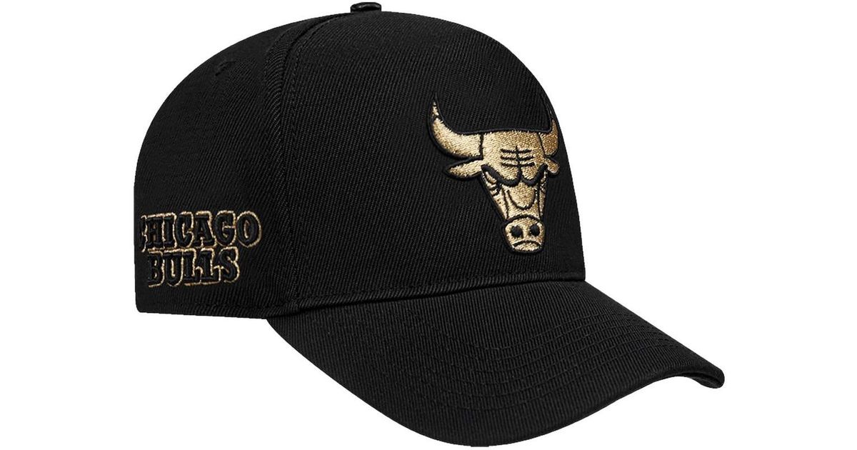 Pro Standard Chicago Bulls Metallic Logo Pinch Front Adjustable Hat in ...
