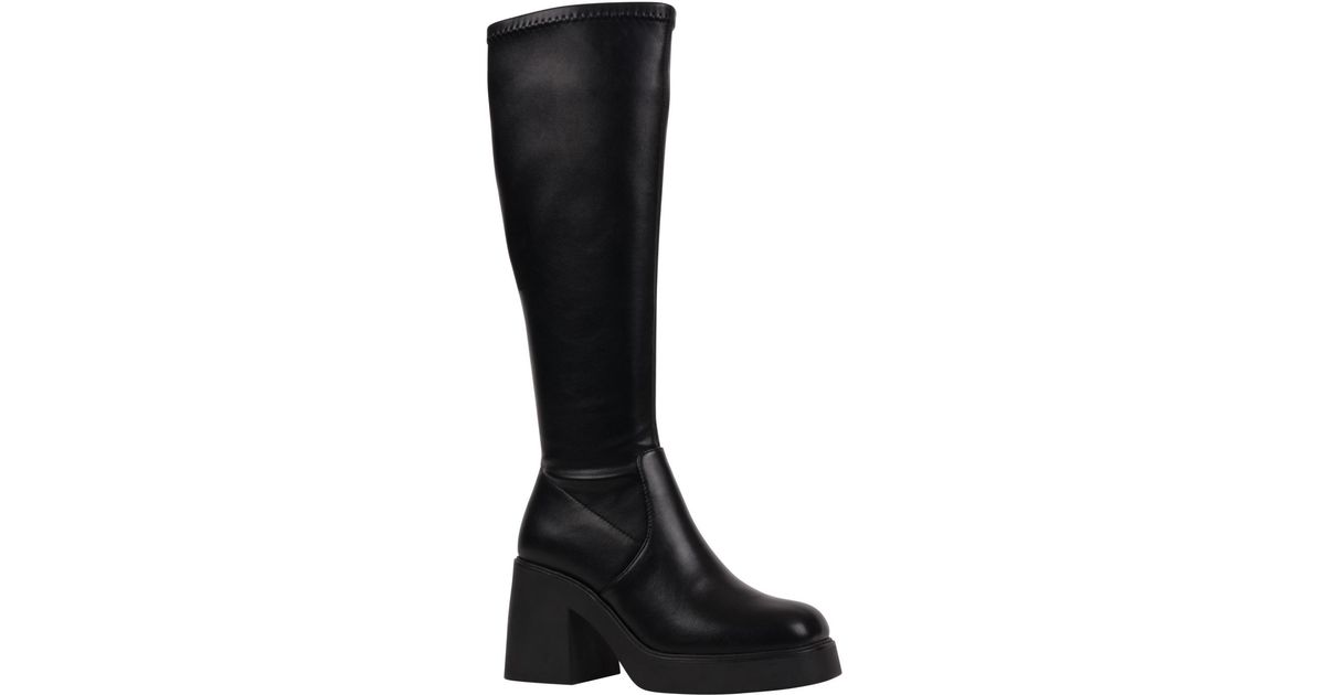 Gc Shoes Chantal Platform Elastic Knee-high Boots in Black | Lyst