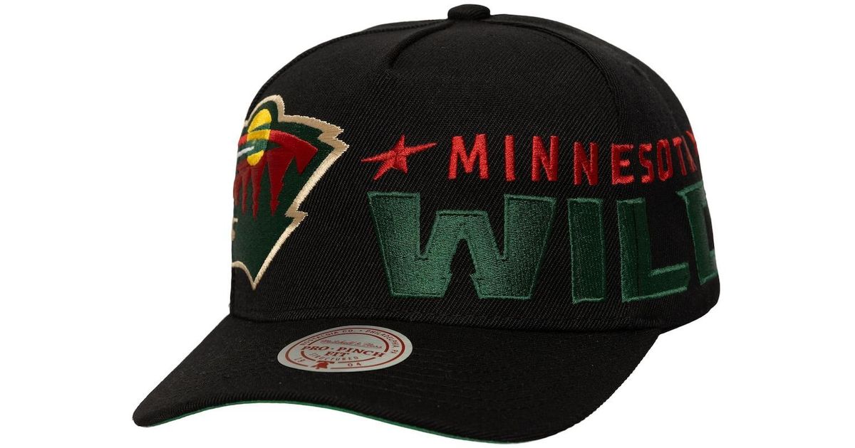 Mitchell & Ness Minnesota Wild Busted Logo Wordmark Wrap-around Pro ...
