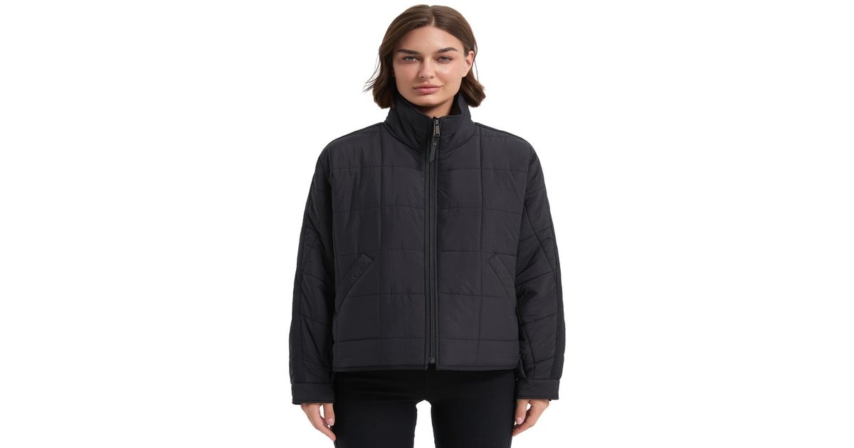 Hawke & Co. Crinkle Oversized Quilted Jacket in Black | Lyst