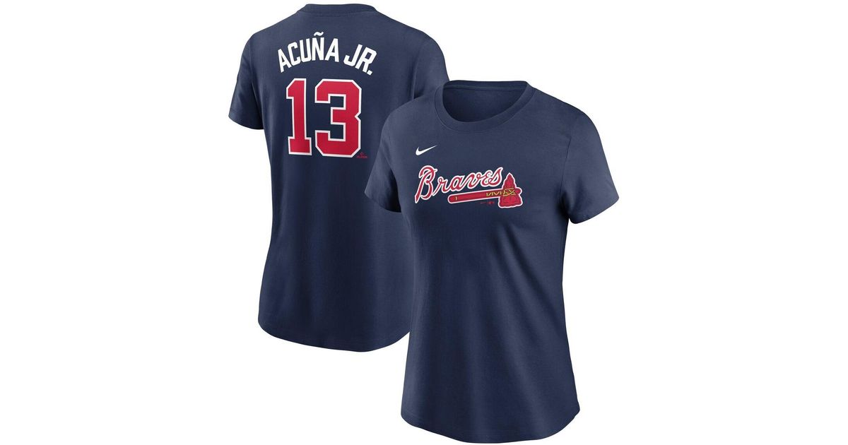 Nike Ronald Acuna Jr. Atlanta Braves Fuse Name Number T-shirt in Blue ...
