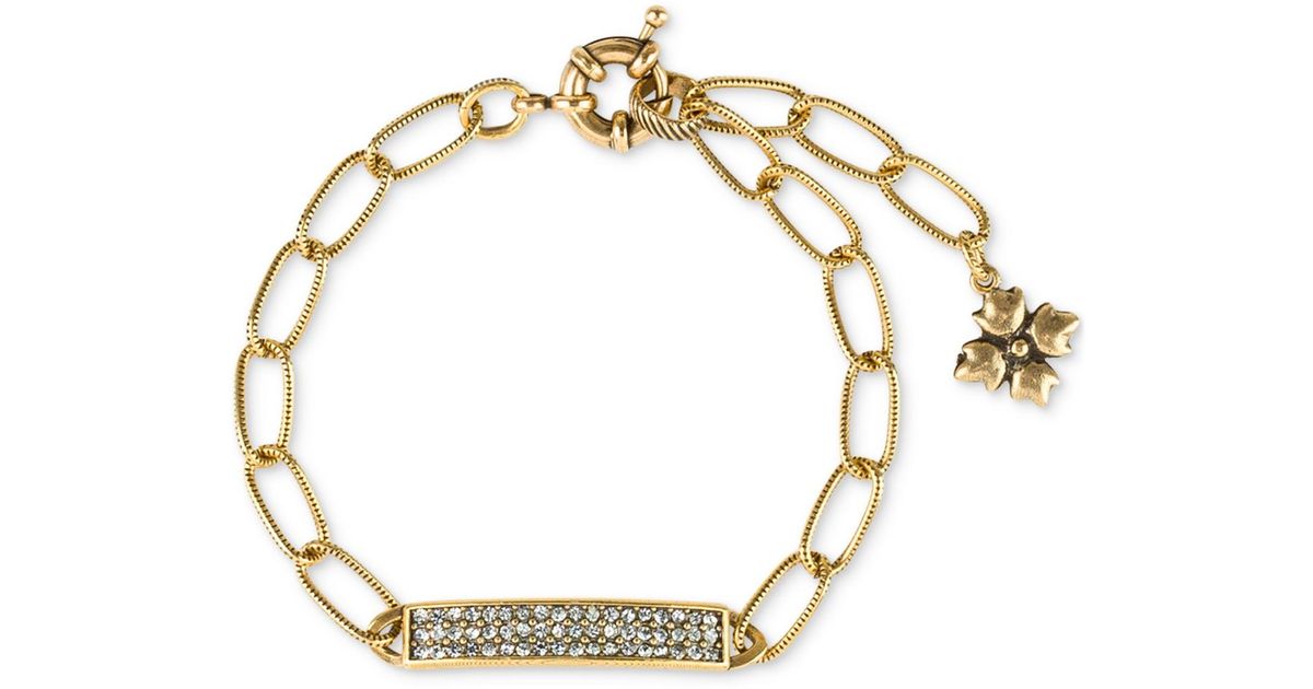 Patricia Nash Gold-tone Crystal Pave Sparkle Bar Open Link Chain ...