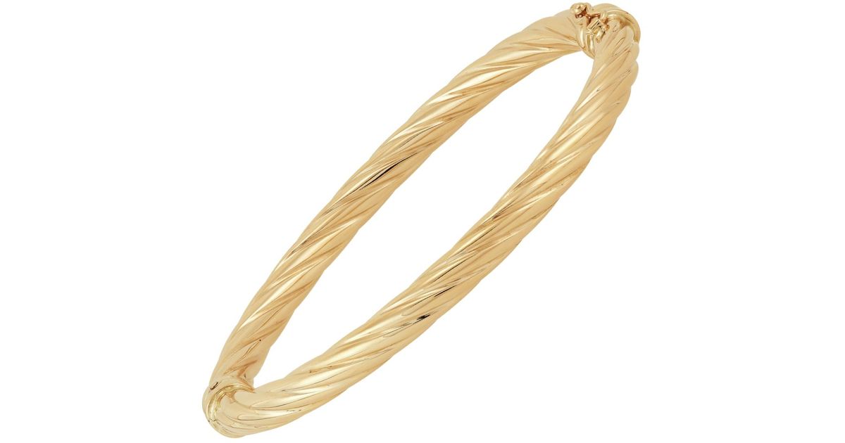 Italian Gold Italian Twist Hinge Bangle Bracelet in Metallic | Lyst