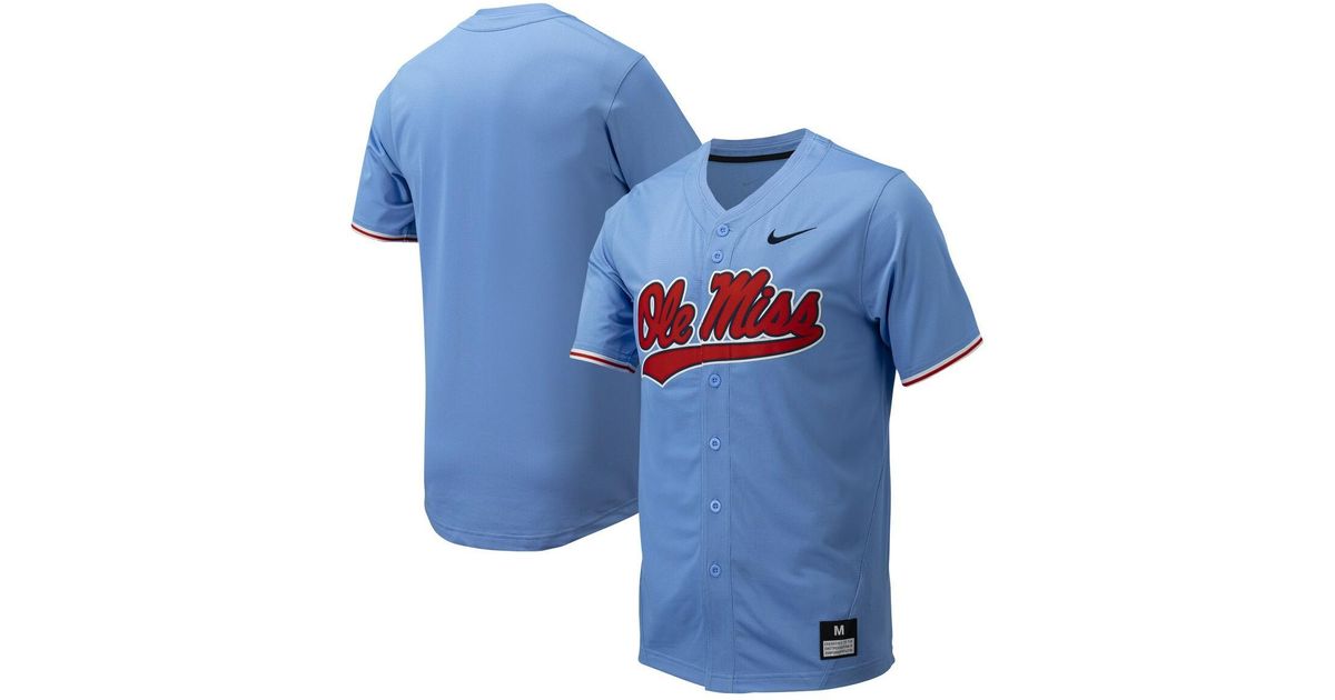 Nike Ole Miss Rebels Replica Full-button Baseball Jersey in Blue for ... Nike Ole Miss Rebels Replica Full-button Baseball Jersey in Blue for ...