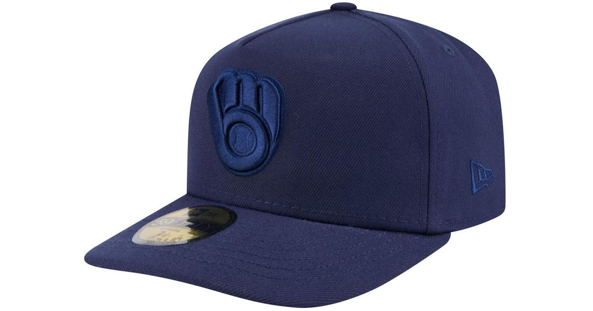 KTZ Milwaukee Brewers Color Pack A-frame 59fifty Fitted Hat in Blue for ...