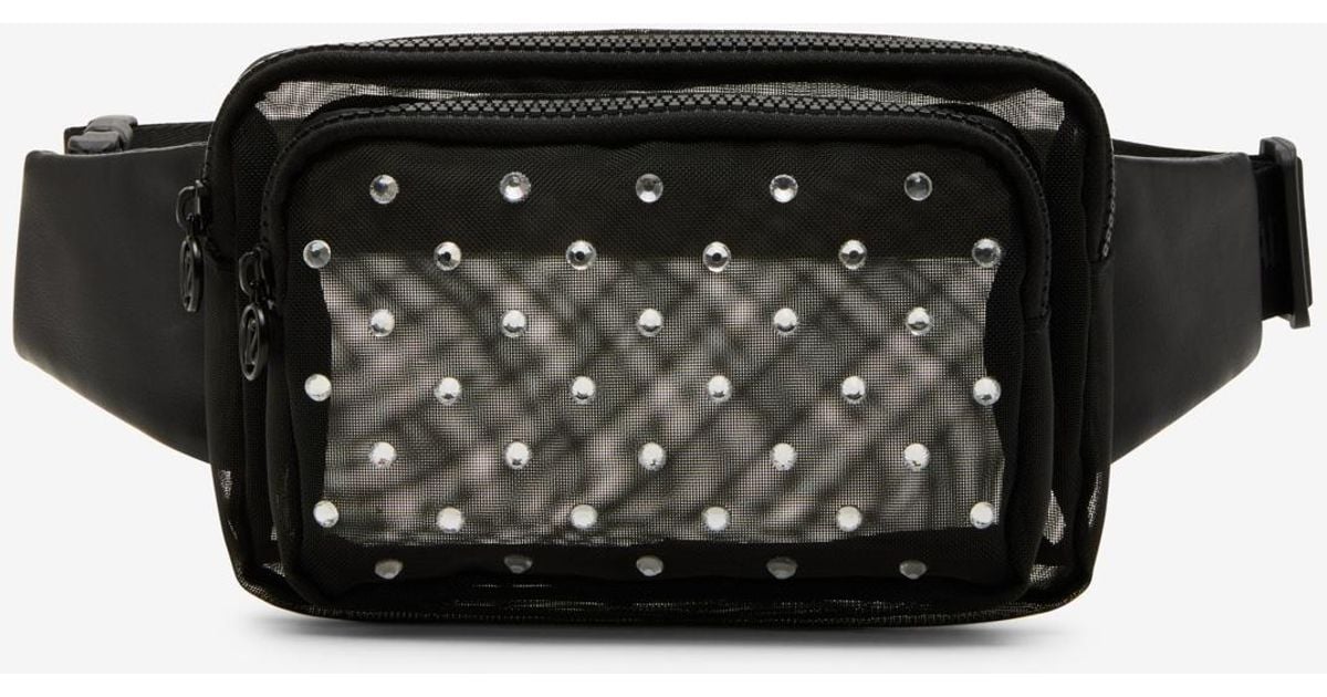 Steve Madden Rhinestone Mesh Fanny Pack in Black | Lyst