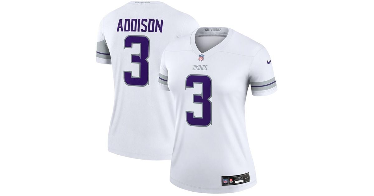 Nike Jordan Addison Minnesota Vikings Alternate Legend Jersey in White ...