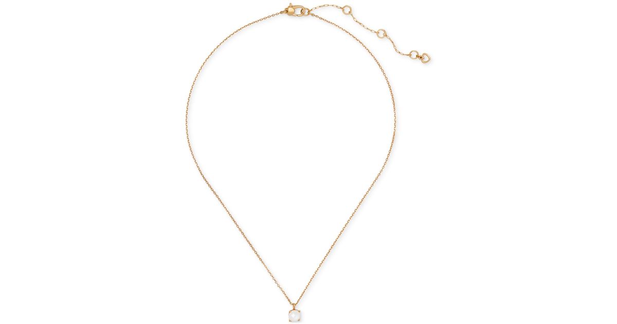 Kate Spade Little Luxuries Gold-tone Blue Crystal Square Pendant ...