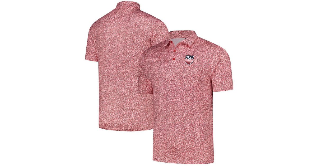 Antigua Usmnt Field Ditsy Polo Shirt in Red for Men | Lyst