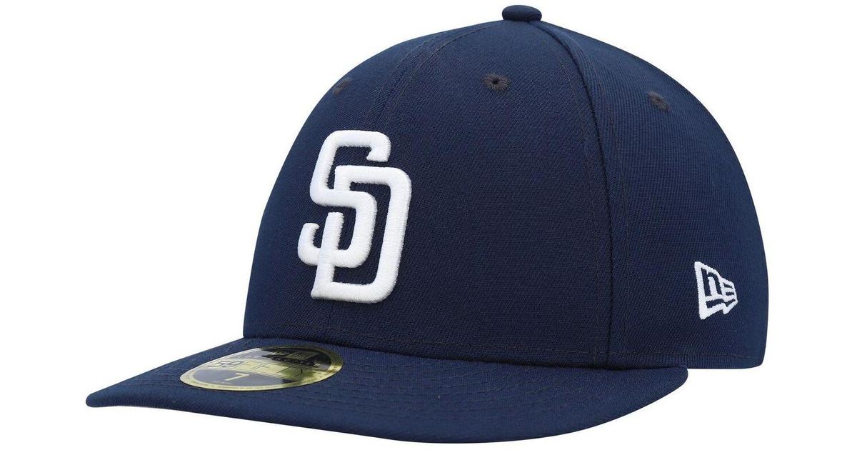Ktz Navy San Diego Padres Oceanside Low Profile 59fifty Fitted Hat In