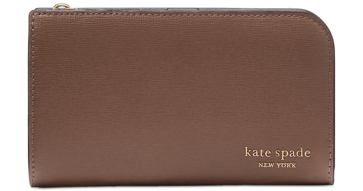 Kate Spade Devin Saffiano Leather Bifold Wallet in Brown | Lyst