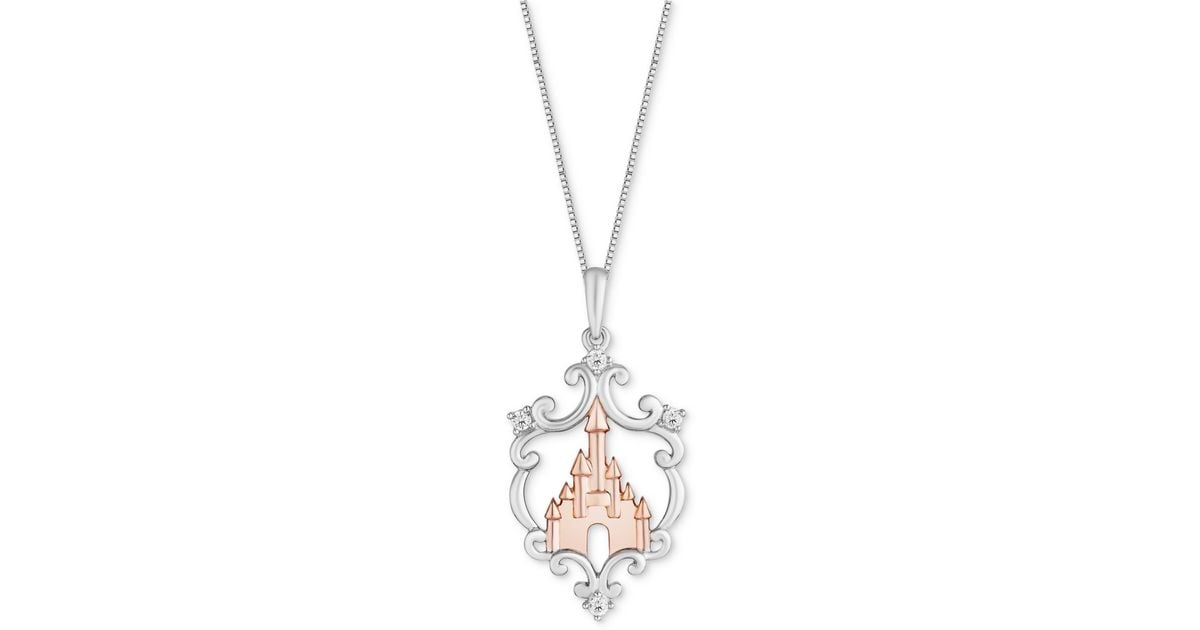 Disney Enchanted Vault Diamond Majestic Princess Castle 18" Pendant ...