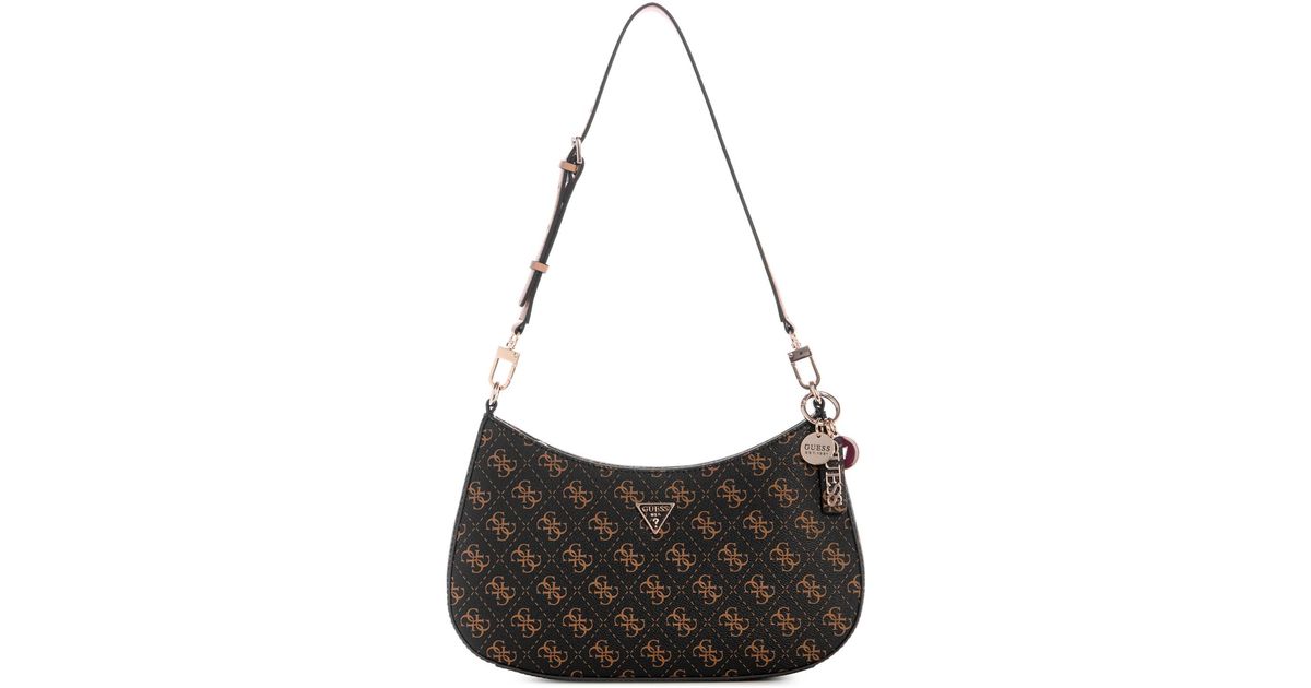 Guess Noelle Ii Top Zip Small Shoulder Bag in Black | Lyst