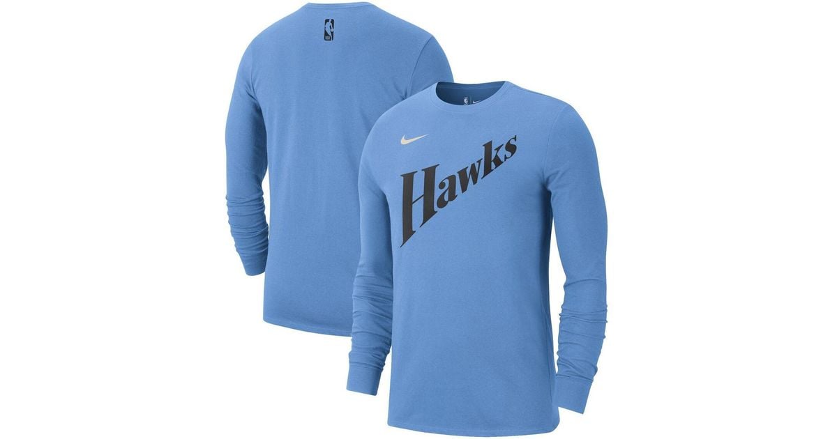 Nike Atlanta Hawks 2024/25 City Edition Essential Logo Long Sleeve T ...