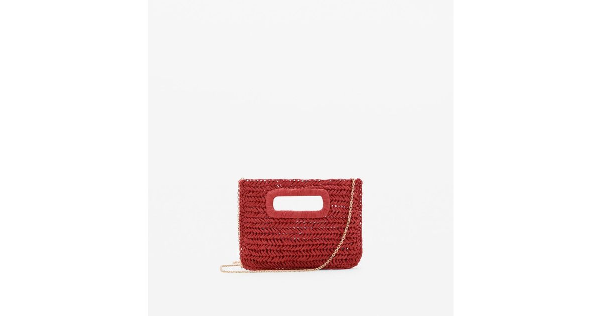 Mango Natural Fiber Bag in Red | Lyst