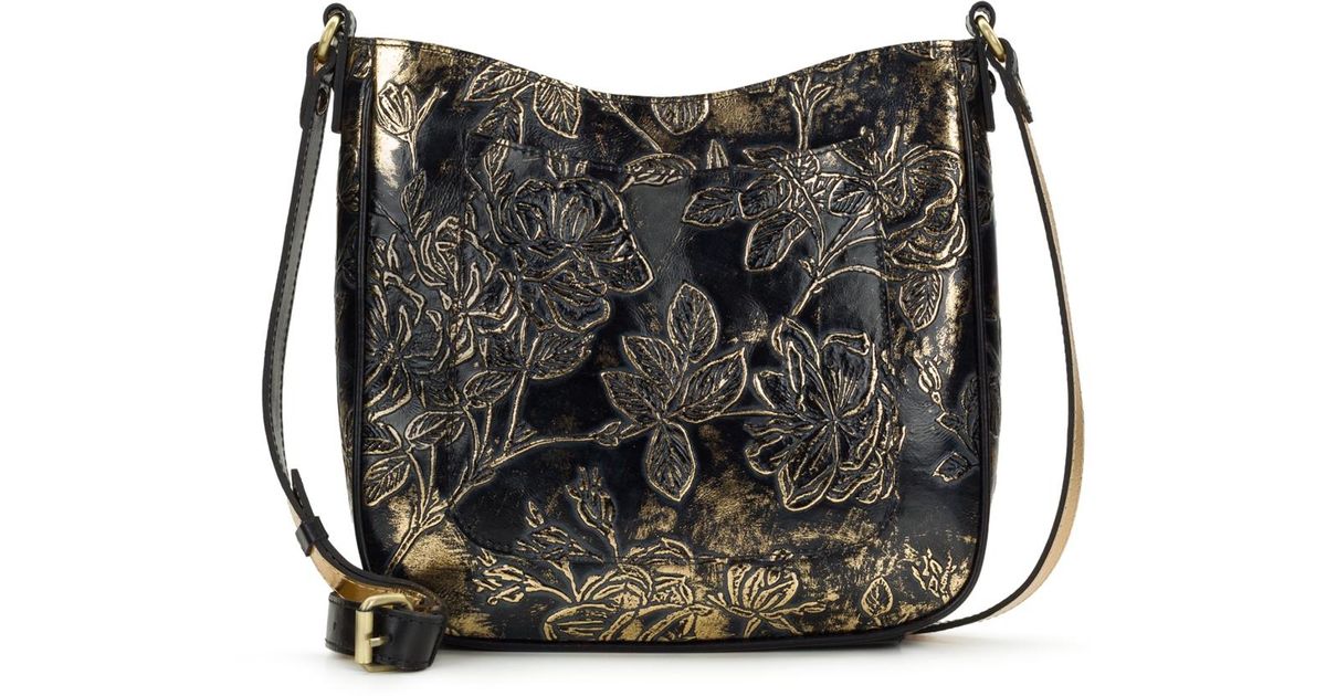 Patricia Nash Emeline Leather Crossbody Bag in Black | Lyst