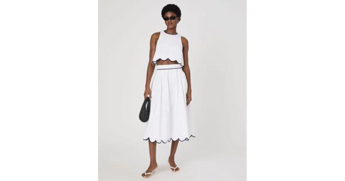 French Connection Alexis Cotton Scalloped Crop Top Alexis Cotton ...
