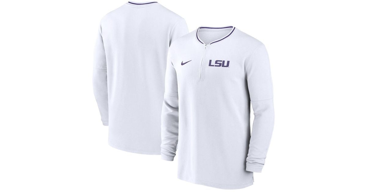 Nike Lsu Tigers 2024 Sideline Coach Performance Half-zip Long Sleeve ...