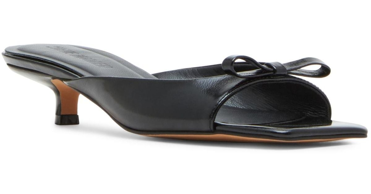 Steve Madden Meme Bow Detailed Kitten-heel Sandals in Black | Lyst