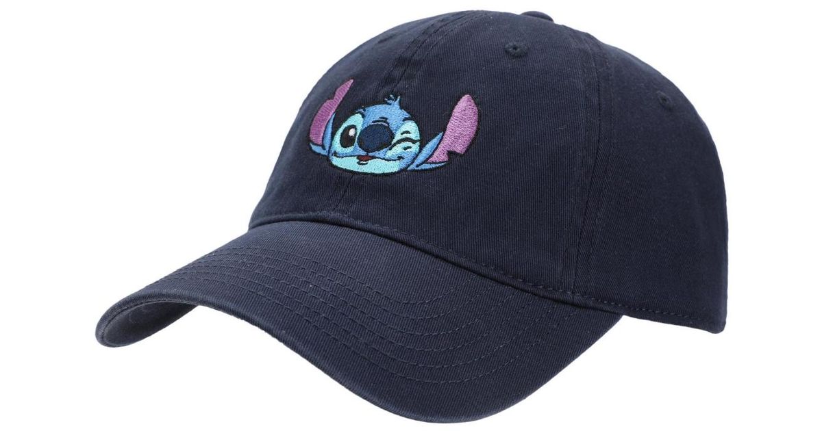 Disney Embroidered Stitch Navy Unstructured Baseball Hat in Blue | Lyst
