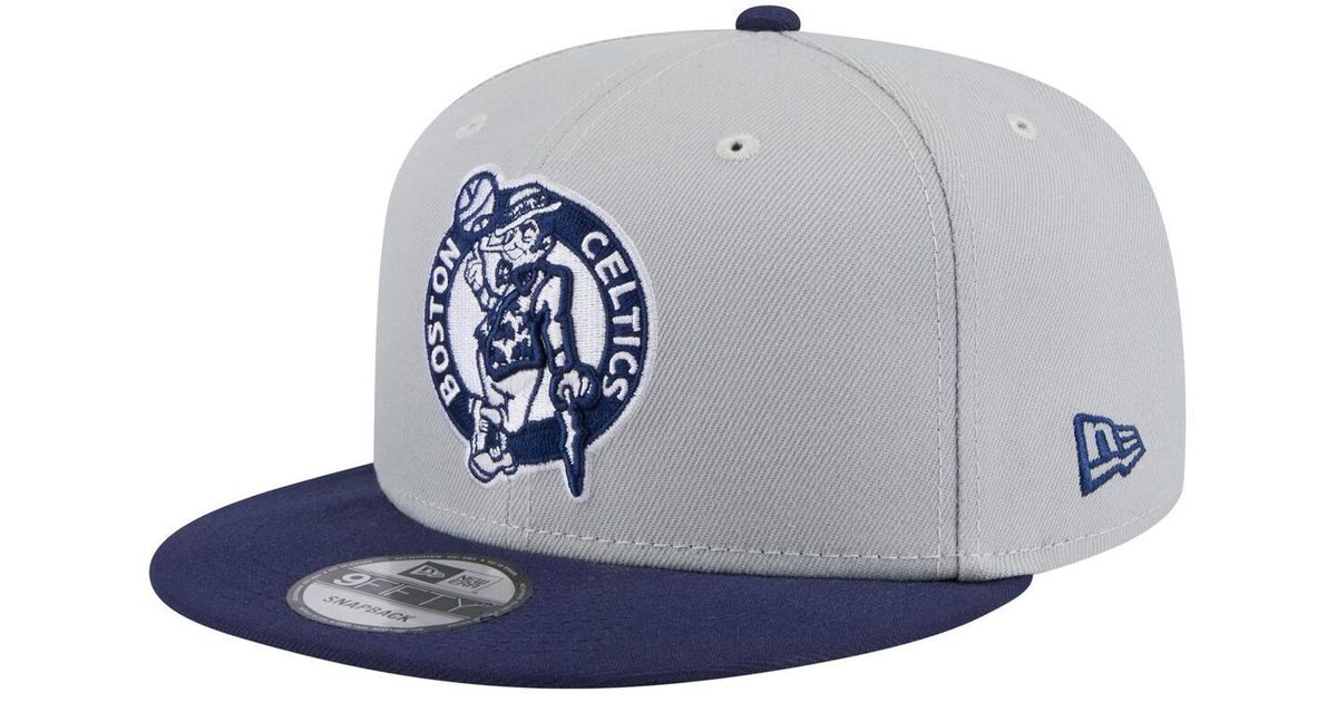 KTZ Gray/navy Boston Celtics Color Pack 2-tone 9fifty Snapback Hat in ...