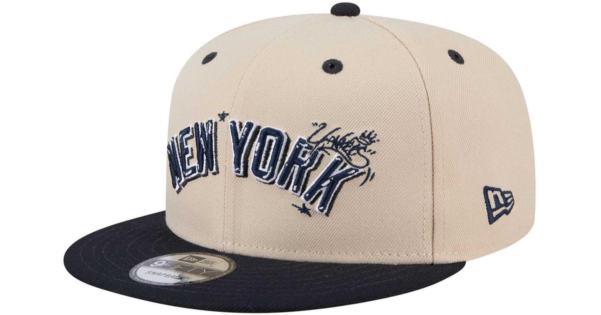 KTZ Cream/black New York Yankees Team Art 9fifty Snapback Hat for Men ...