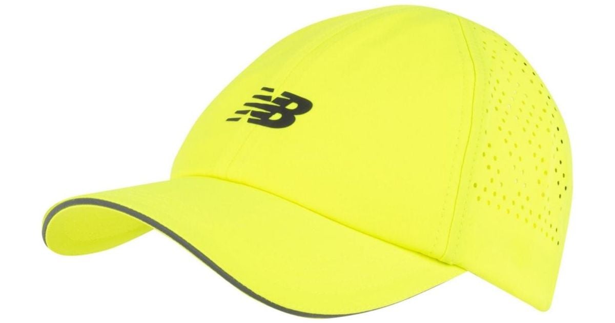 New Balance Hi Lite 6-panel Flying Logo Laser Performance Running Hat in Yellow for Men | Lyst