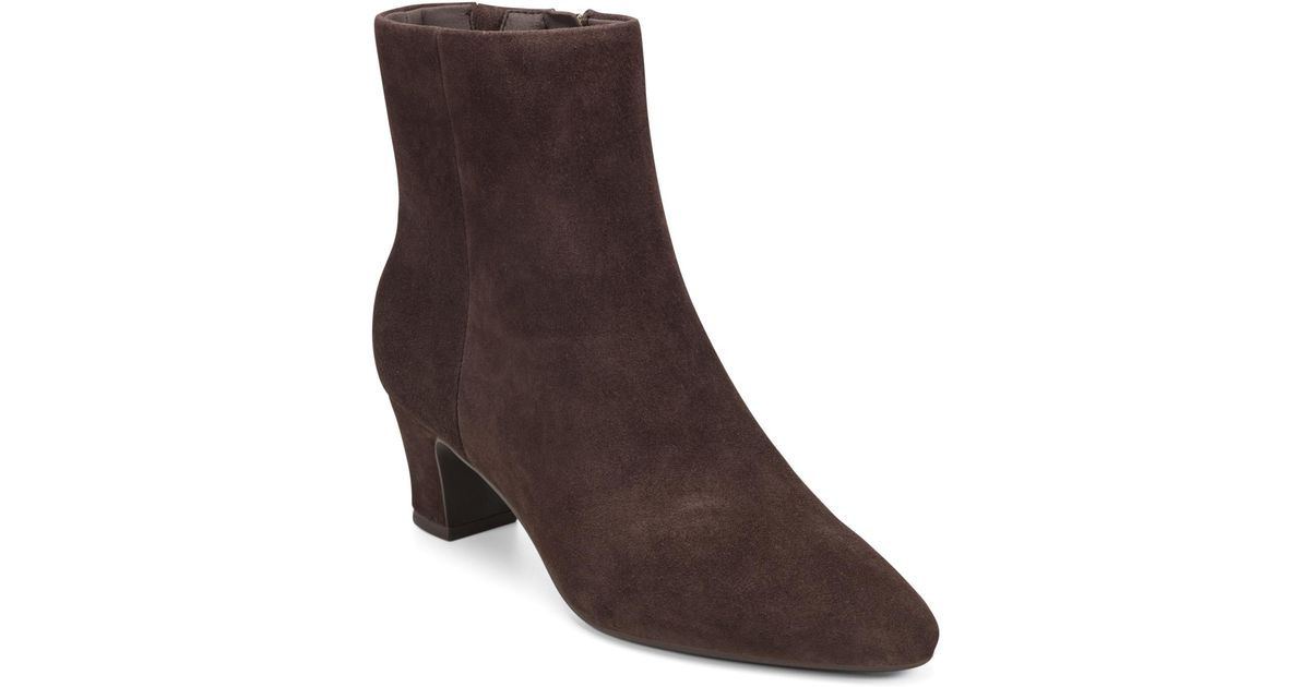 Easy Spirit Isra Eflex Tapered Block Heel Dress Booties in Brown | Lyst