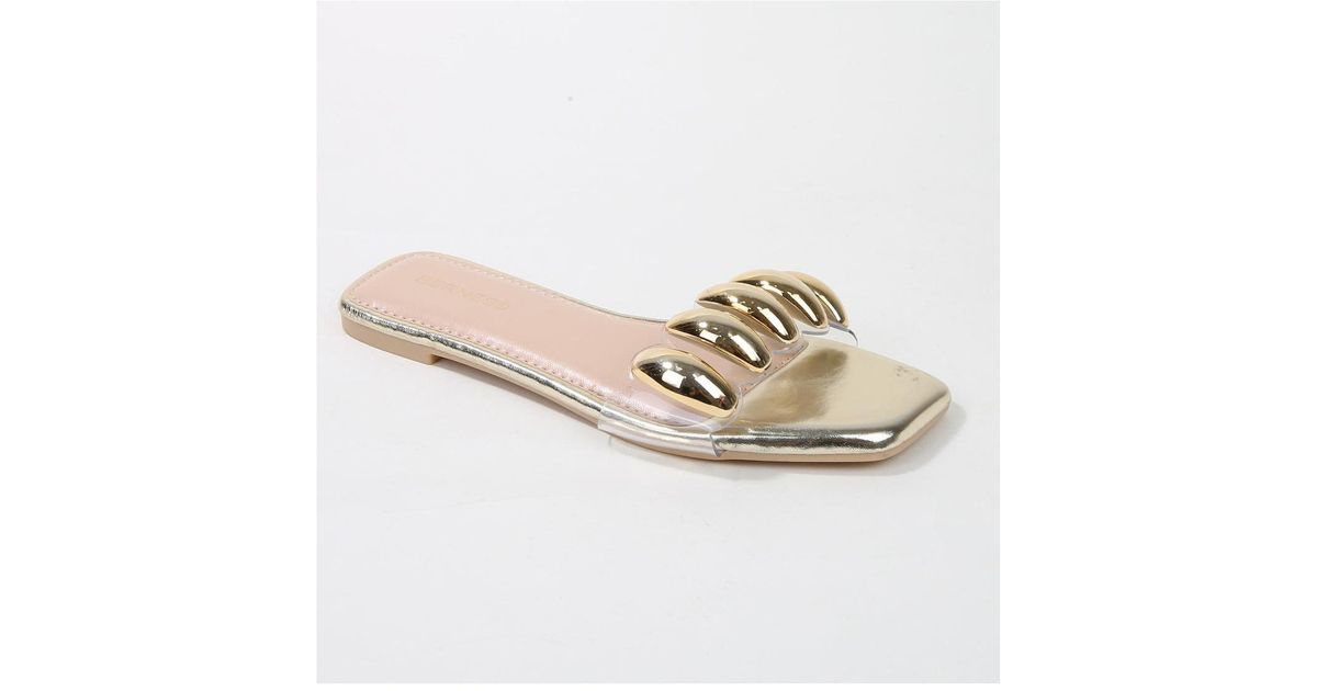 BERNESS Kiki Embellished Cleat Strap Slides in White | Lyst