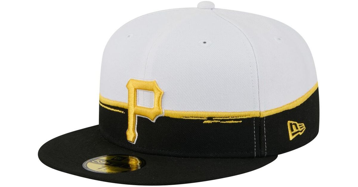 KTZ Black/white Pittsburgh Pirates Paint Stroke 59fiftyâ Fitted Hat for ...