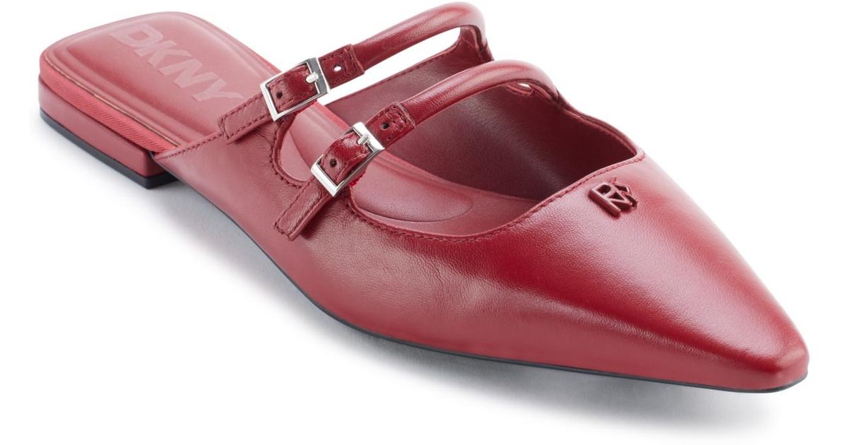 DKNY Cahana Slip On Mules in Red | Lyst