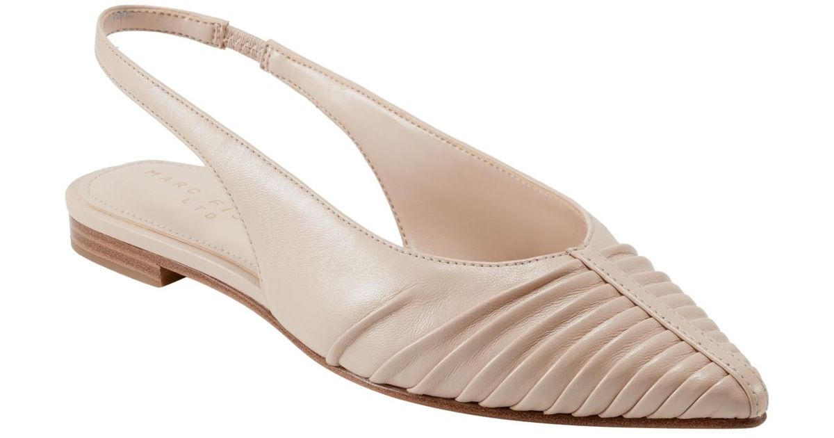 Marc Fisher Dalatee Pointy Toe Slingback Flats in White | Lyst